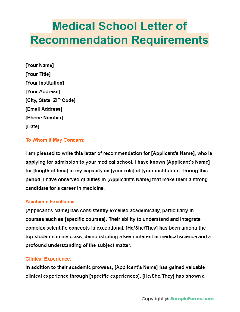 FREE 10+ Medical School Recommendation Letter Samples, PDF, MS Word ...