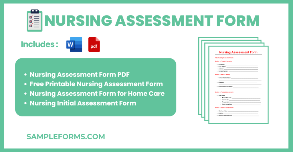 FREE 22+ Nursing Assessment Form Samples, PDF, MS Word, Google Docs