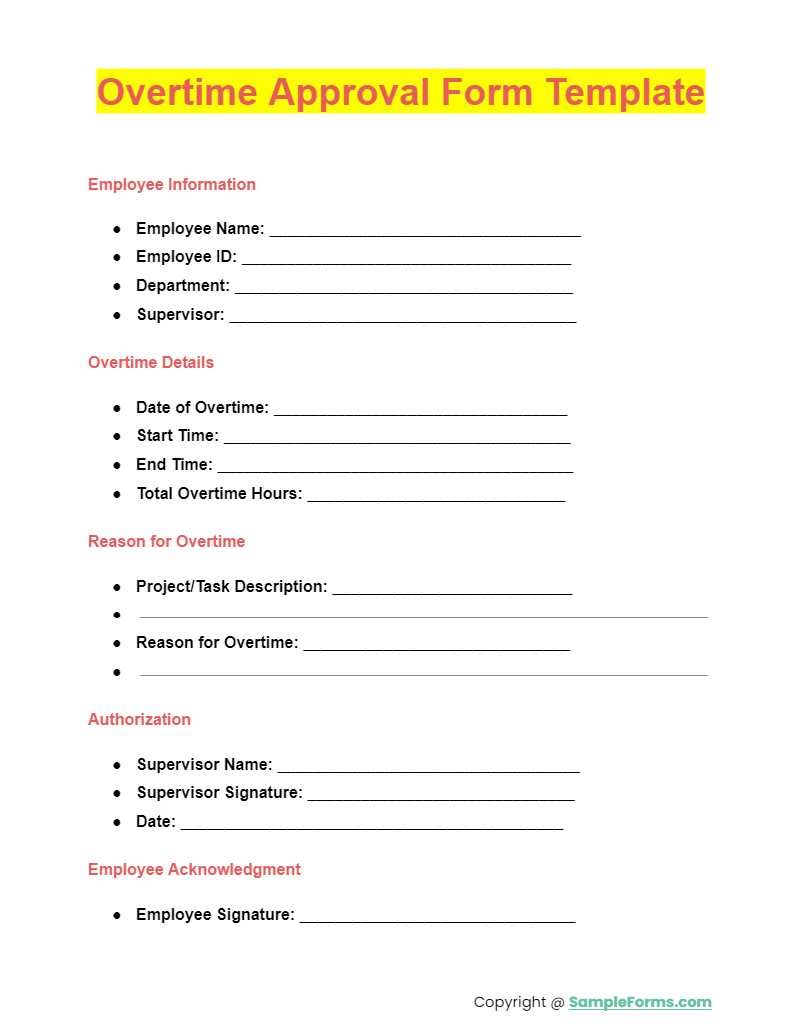 FREE 14+ Overtime Authorization Form Samples, PDF, MS Word, Google Docs ...