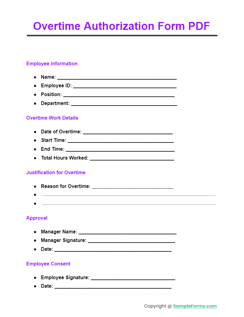 FREE 14+ Overtime Authorization Form Samples, PDF, MS Word, Google Docs ...