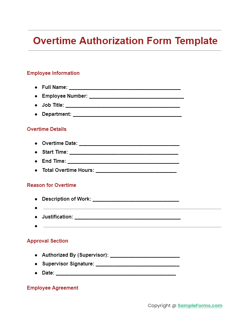 FREE 14+ Overtime Authorization Form Samples, PDF, MS Word, Google Docs ...