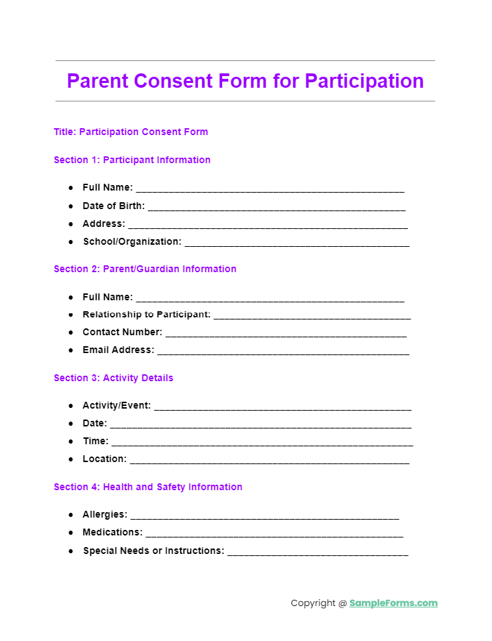 FREE 14+ Parent Consent Form Samples, PDF, MS Word, Google Docs, Excel