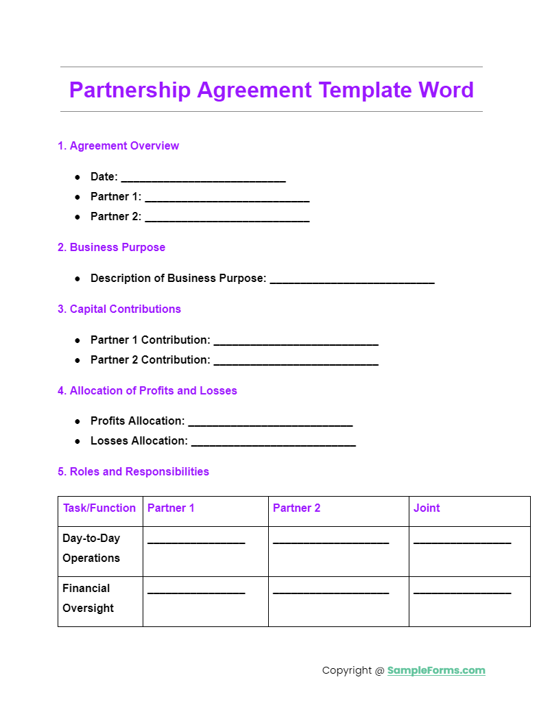 FREE 13+ Partnership Agreement Samples, PDF, MS Word, Google Docs
