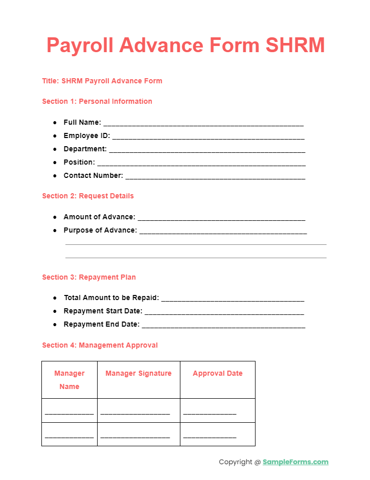 FREE 13+ Payroll Advance Form Samples, PDF, MS Word, Google Docs
