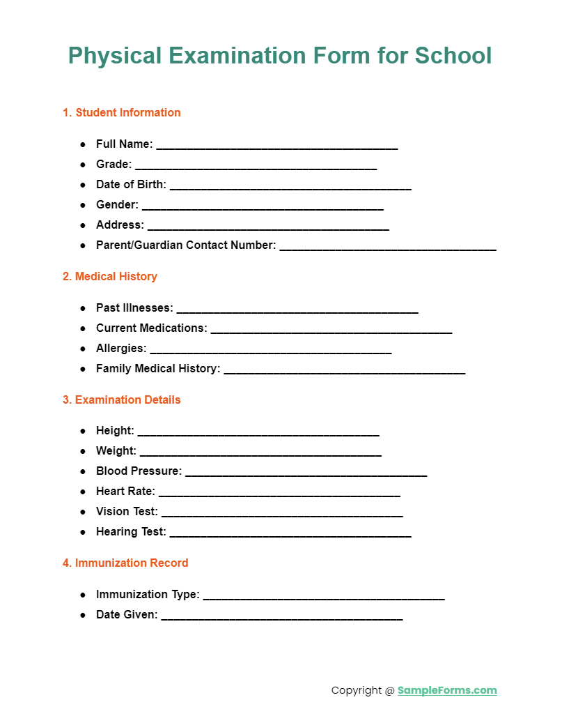 FREE 16+ Physical Examination Form Samples, PDF, MS Word, Google Docs ...