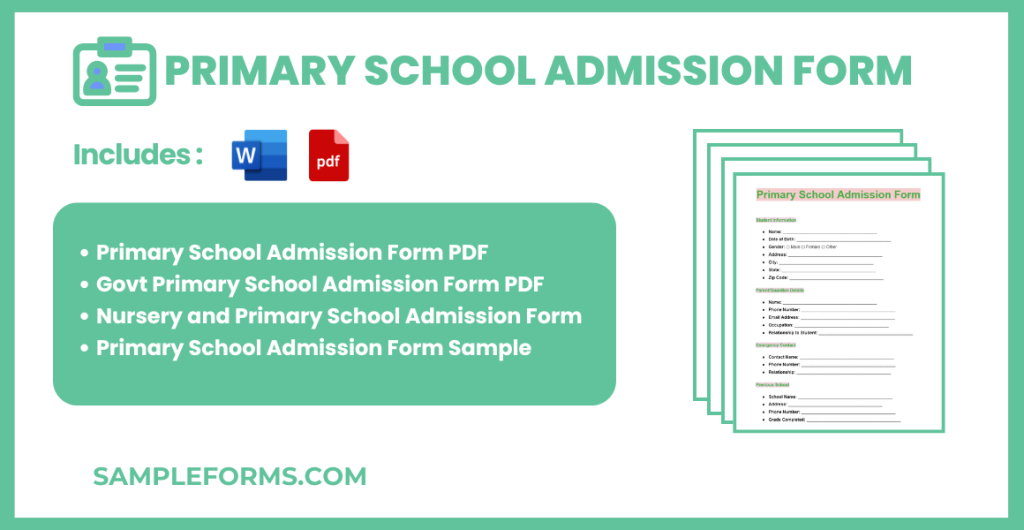 FREE 7+ Primary School Admission Form Samples, PDF, MS Word, Google Docs