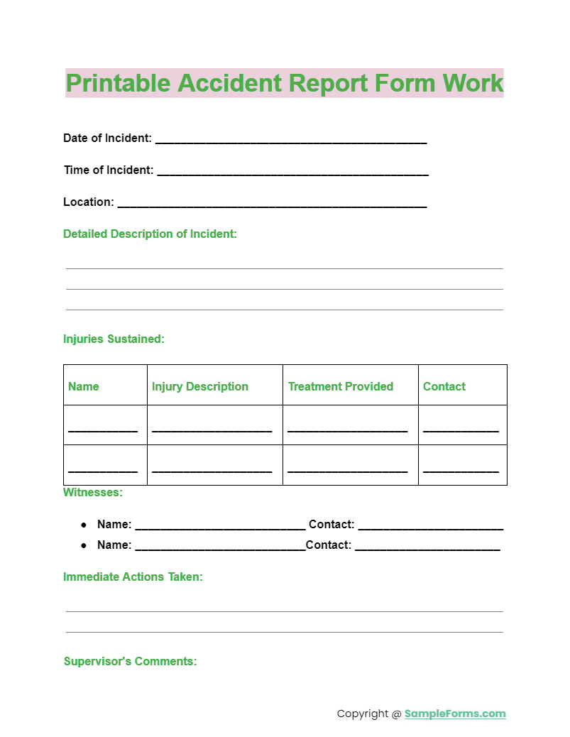 FREE 32+ Accident Report Form Samples, PDF, MS Word, Google Docs