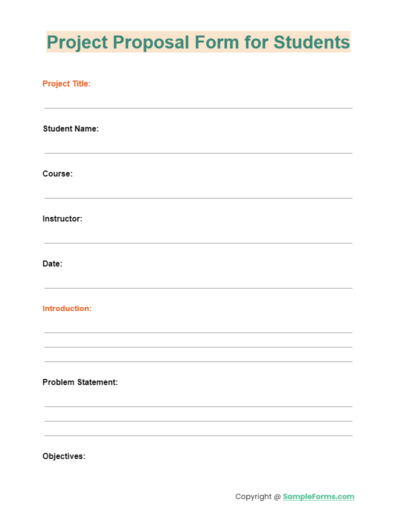 FREE 15+ Project Proposal Form Samples, PDF, MS Word, Google Docs, Excel