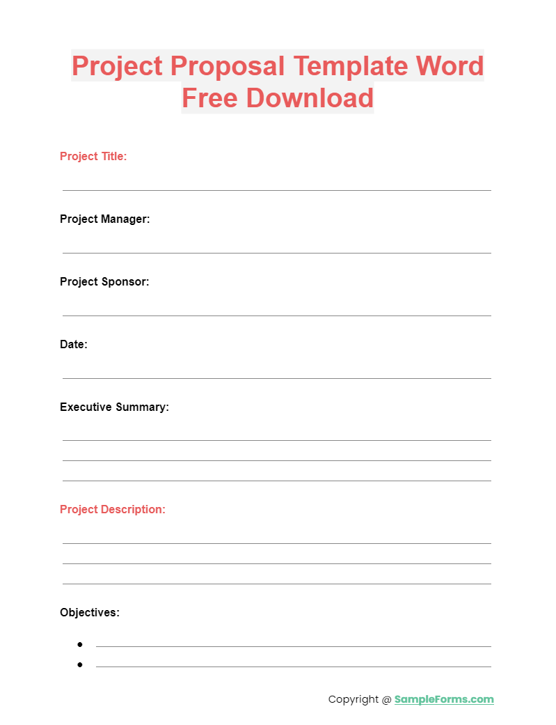 FREE 15+ Project Proposal Form Samples, PDF, MS Word, Google Docs, Excel