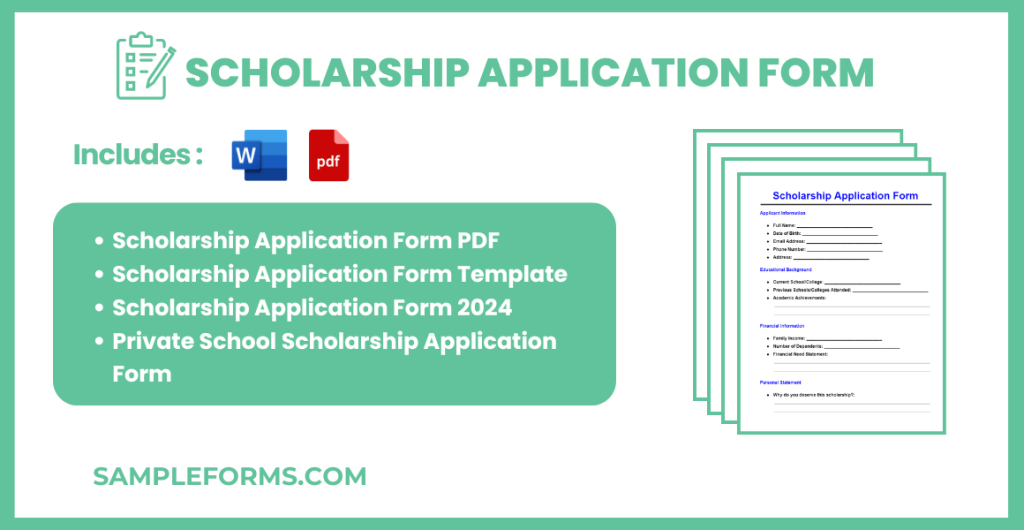 FREE 14+ Scholarship Application Form Samples, PDF, MS Word, Google ...