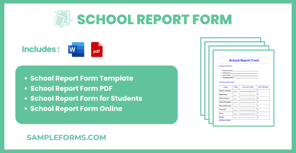 FREE 14+ School Report Form Samples, PDF, MS Word, Google Docs, Excel