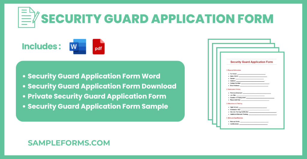 FREE 8+ Security Guard Application Form Samples, PDF, MS Word, Google Docs