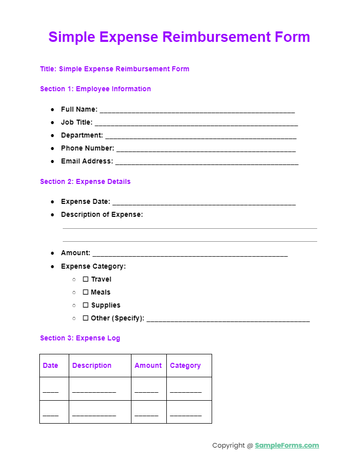FREE 23+ Expense Reimbursement Form Samples, PDF, MS Word, Google Docs ...