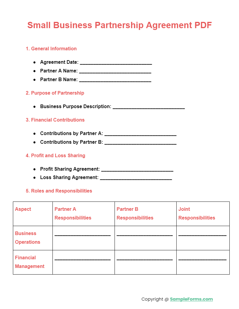 FREE 13+ Partnership Agreement Samples, PDF, MS Word, Google Docs