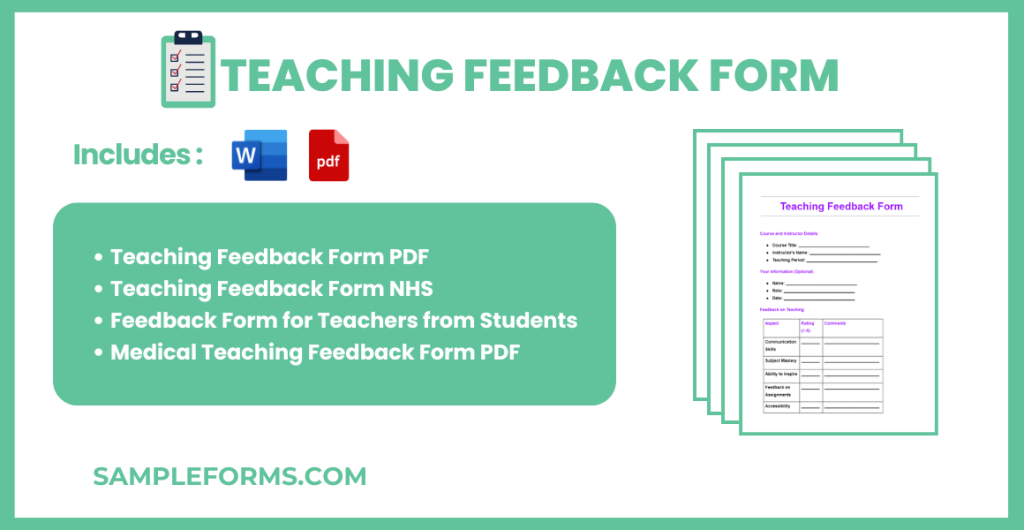 FREE 12+ Teaching Feedback Form Samples, PDF, MS Word, Google Docs