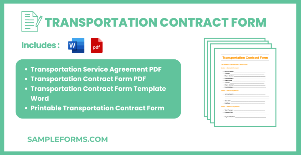 FREE 12+ Transportation Contract Form Samples, PDF, MS Word, Google Docs