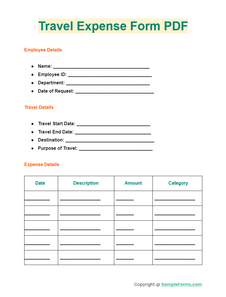 FREE 13+ Travel Allowance Form Samples, PDF, MS Word, Google Docs, Excel
