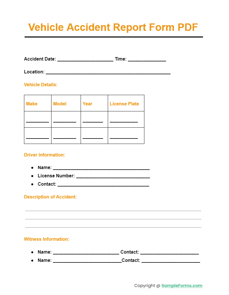 FREE 32+ Accident Report Form Samples, PDF, MS Word, Google Docs
