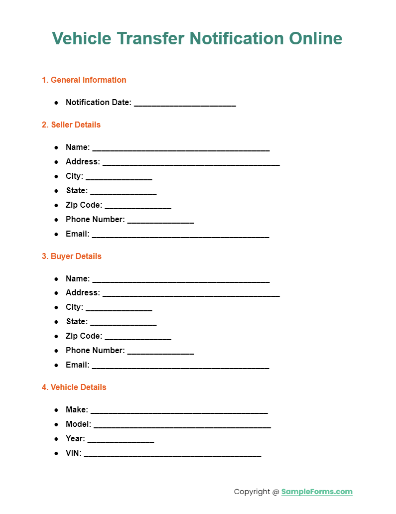 FREE 9+ Vehicle Transfer Form Samples, PDF, MS Word, Google Docs, Excel