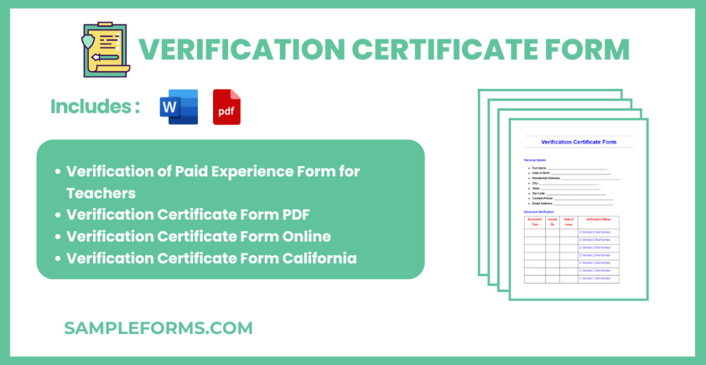 FREE 13+ Verification Certificate Form Samples, PDF, MS Word, Google Docs
