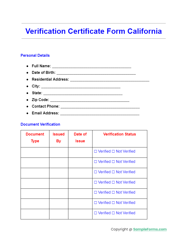 FREE 13+ Verification Certificate Form Samples, PDF, MS Word, Google Docs