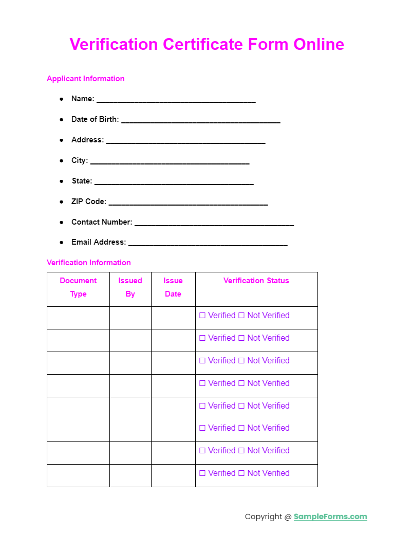 FREE 13+ Verification Certificate Form Samples, PDF, MS Word, Google Docs