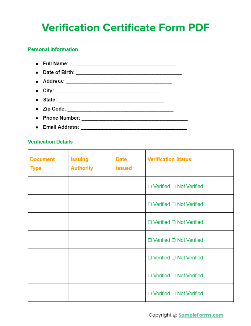 FREE 13+ Verification Certificate Form Samples, PDF, MS Word, Google Docs