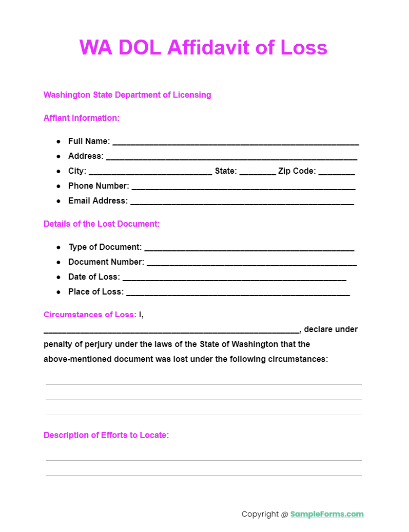 FREE 12+ Lost Affidavit Form Samples, PDF, MS Word, Google Docs