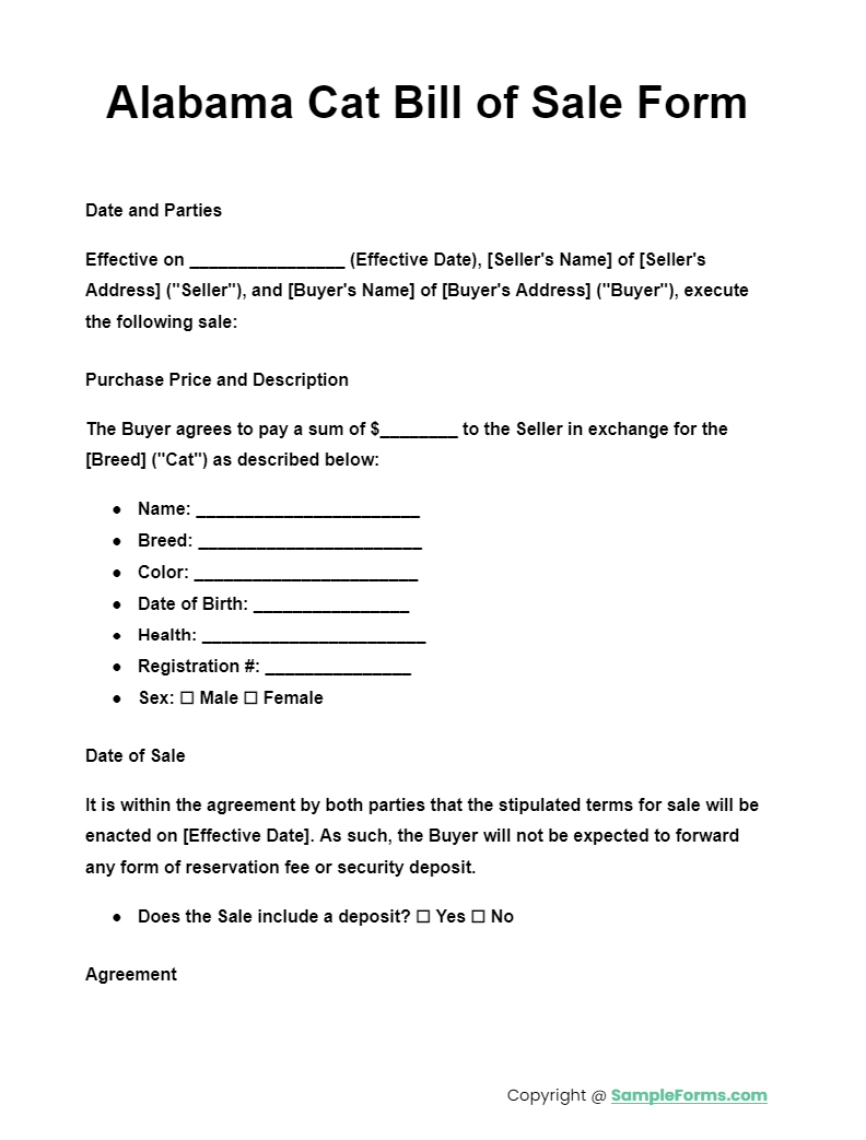 Free 33+ Alabama Bill of Sale Samples, PDF, MS Word, Google Docs