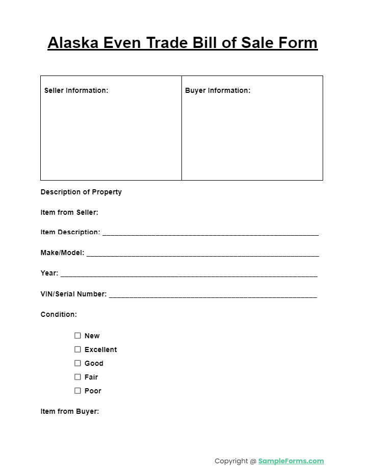 FREE 33+ Alaska Bill of Sale Form Samples, PDF, MS Word, Google Docs