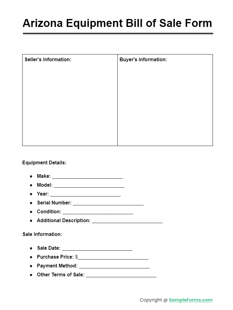 FREE 33+ Arizona Bill of Sale Form Samples, PDF, MS Word, Google Docs