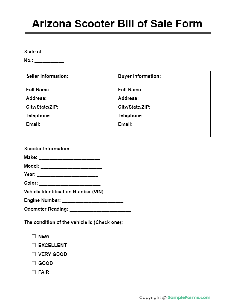 FREE 33+ Arizona Bill of Sale Form Samples, PDF, MS Word, Google Docs