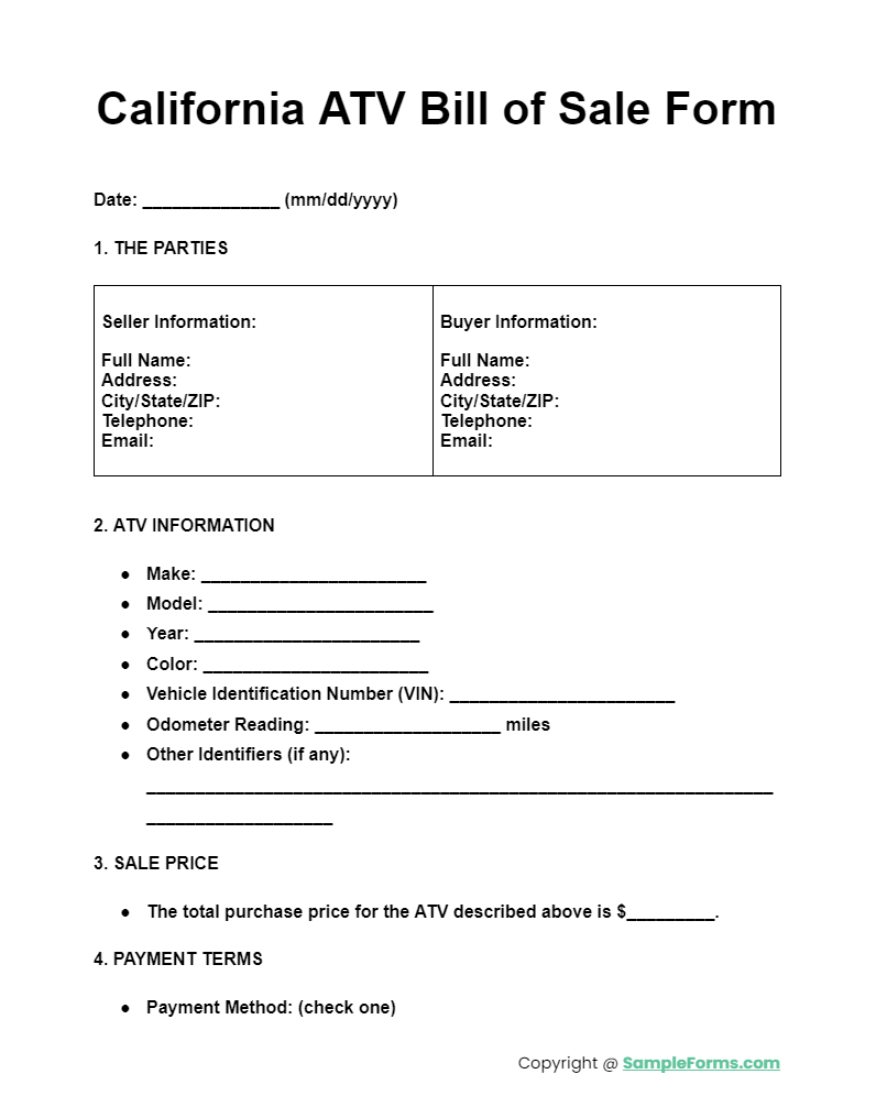 FREE 33+ California Bill of Sale Form Samples, PDF, MS Word, Google Docs