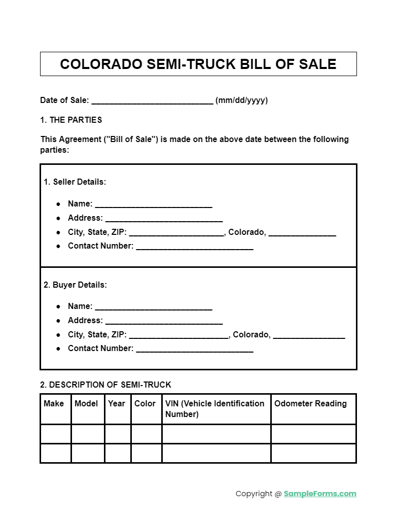 FREE 33+ Colorado Bill of Sale Form Samples, PDF, MS Word, Google Docs