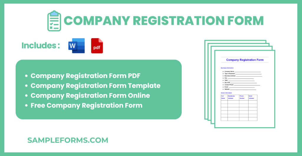 FREE 11+ Company Registration Form Samples, PDF, MS Word, Google Docs