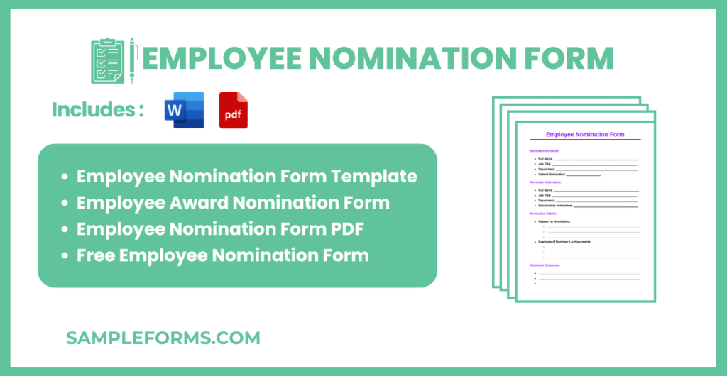 FREE 9+ Employee Nomination Form Samples, PDF, MS Word, Google Docs, Excel