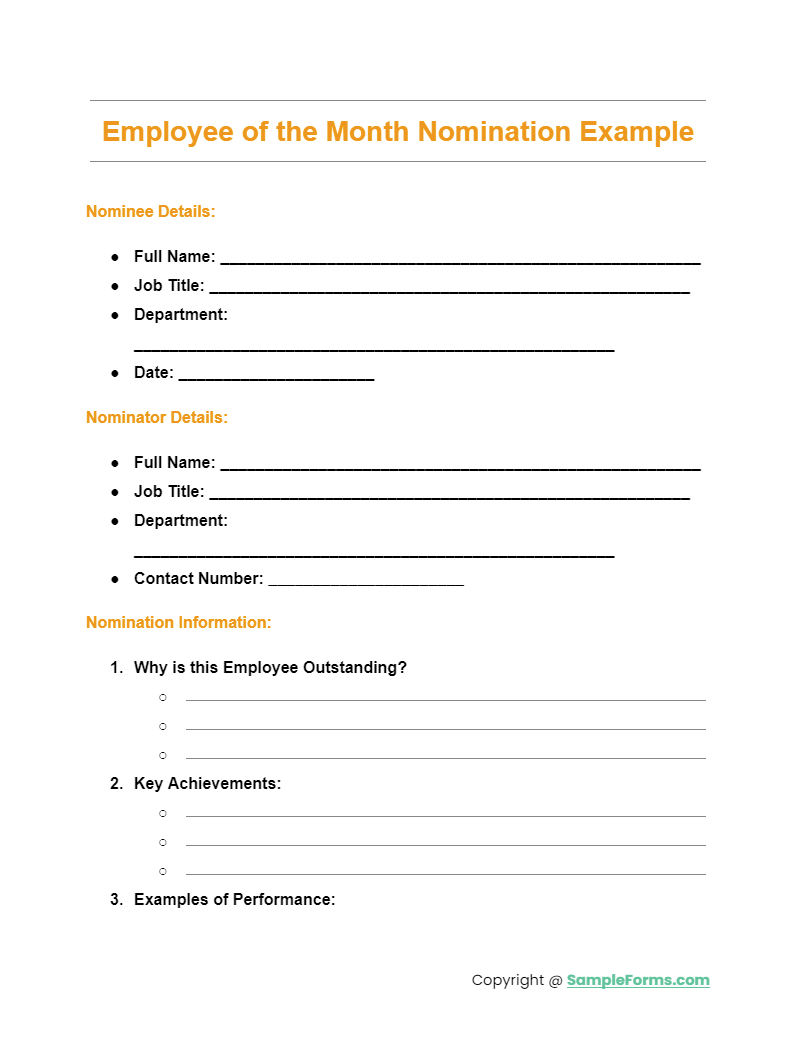 FREE 14+ Employee of the Month Nomination Forms in Samples, PDF, MS ...