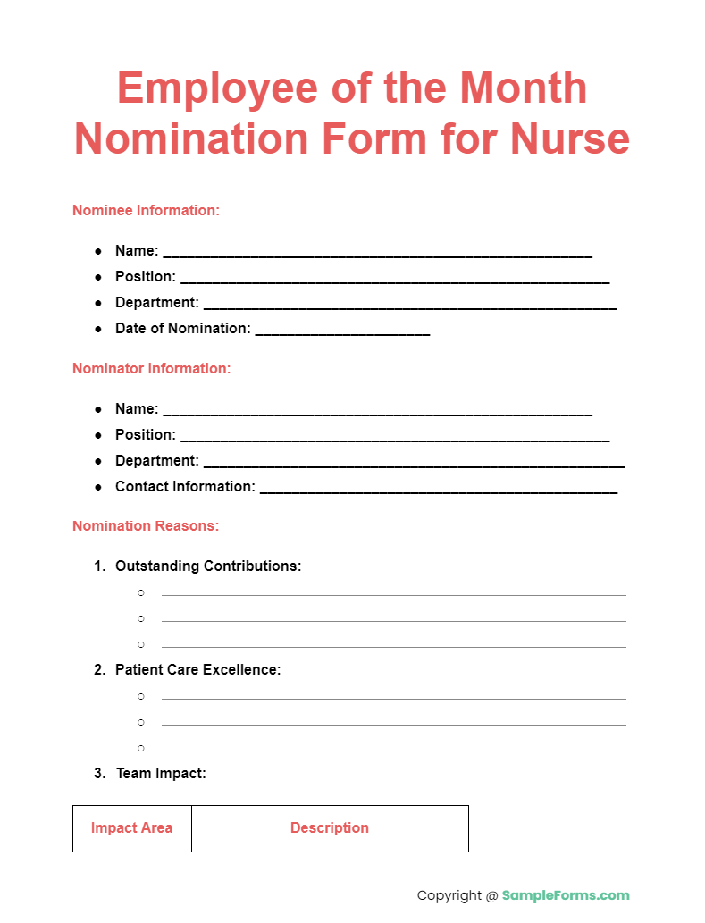 FREE 14+ Employee of the Month Nomination Forms in Samples, PDF, MS ...