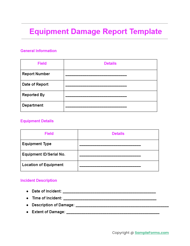 FREE 11+ Damage Report Form Samples, PDF, MS Word, Google Docs, Excel