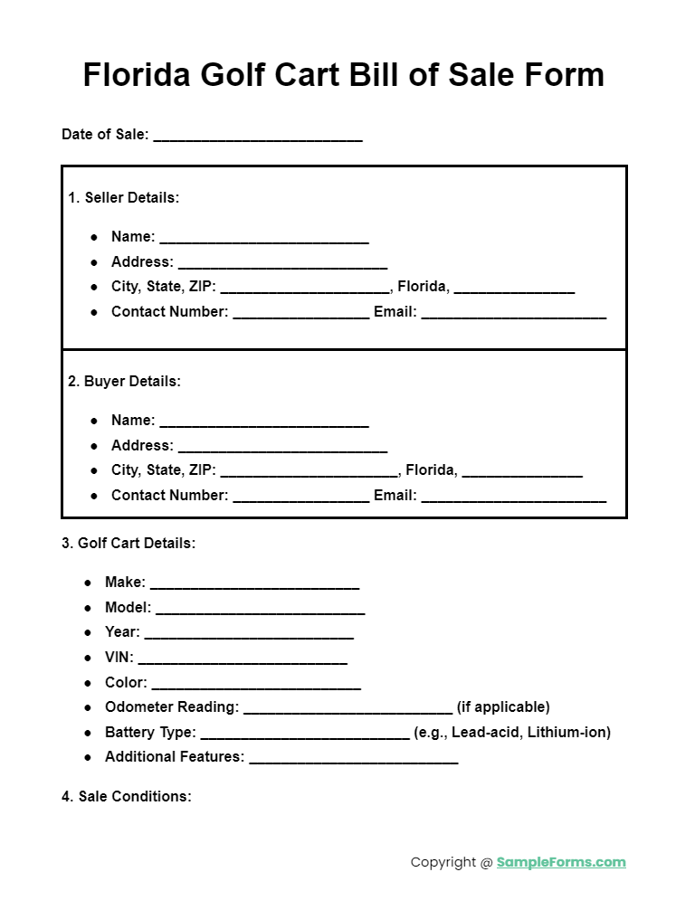 FREE 33+ Florida Bill of Sale Form Samples, PDF, MS Word, Google Docs