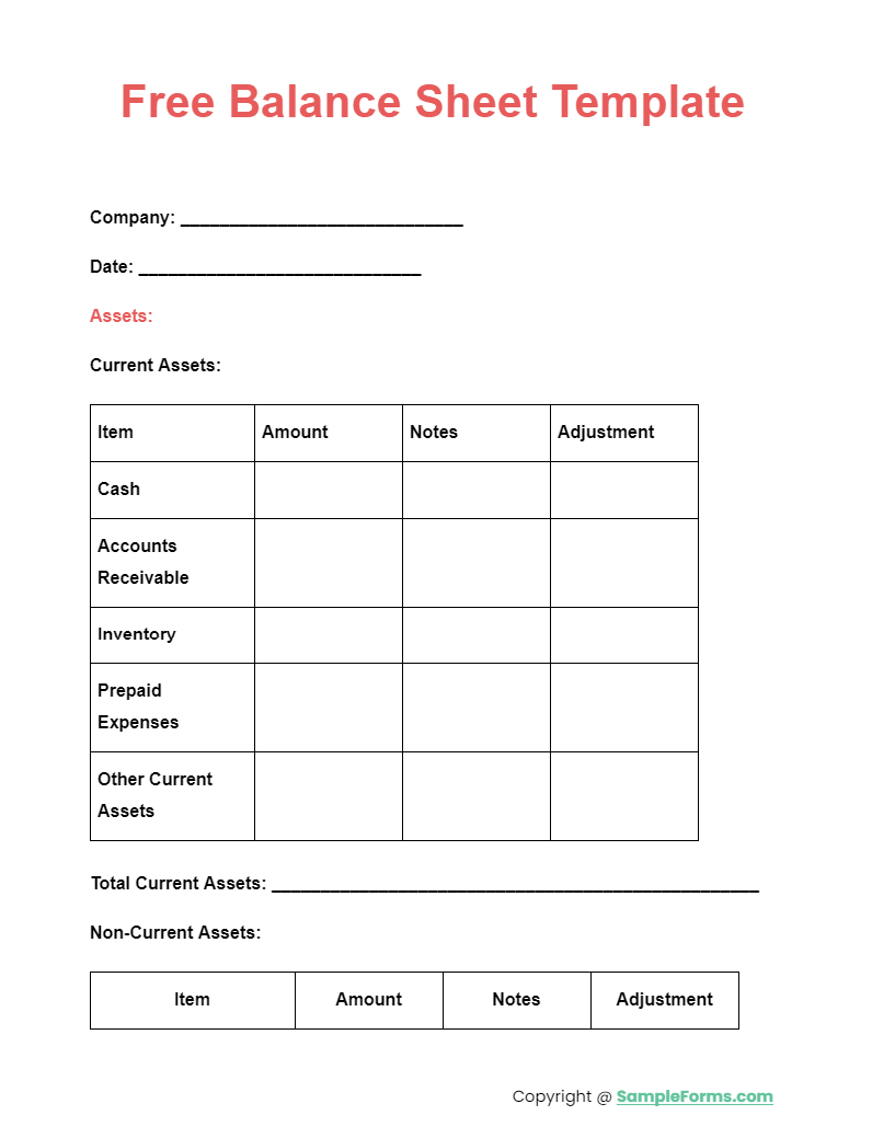 FREE 12+ Balance Sheet Form Samples, PDF, MS Word, Google Docs, Excel