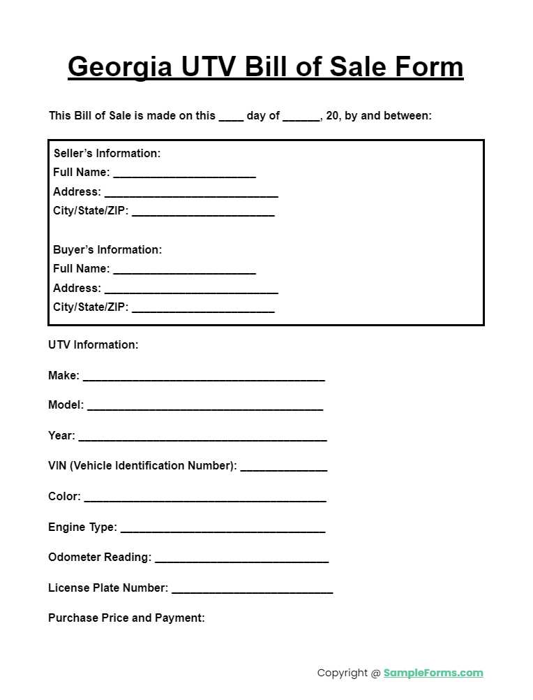 FREE 33+ Georgia Bill of Sale Form Samples, PDF, MS Word, Google Docs