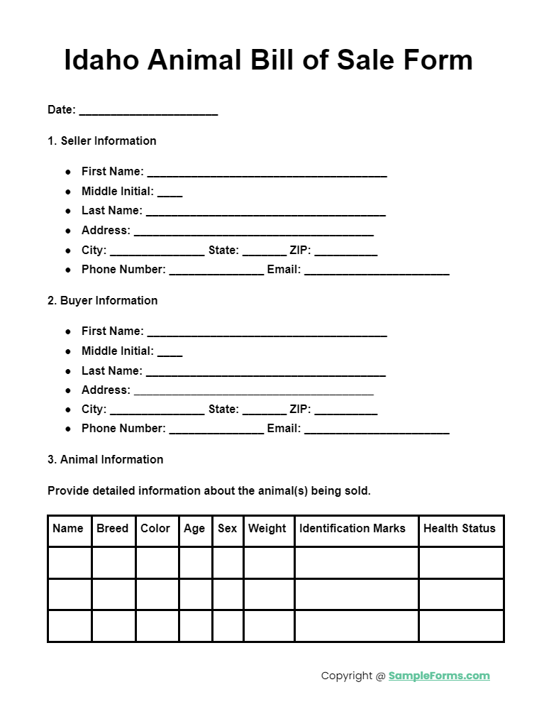 FREE 33+ Idaho Bill of Sale Form Samples, PDF, MS Word, Google Docs