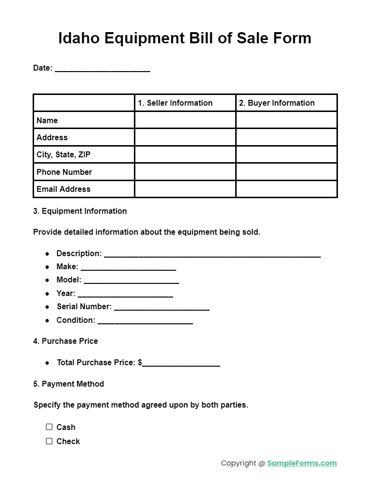 FREE 33+ Idaho Bill of Sale Form Samples, PDF, MS Word, Google Docs