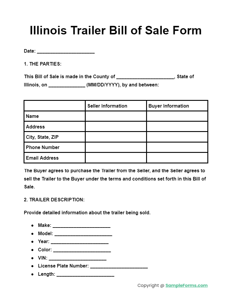 FREE 33+ Illinois Bill of Sale Form Samples, PDF, MS Word, Google Docs