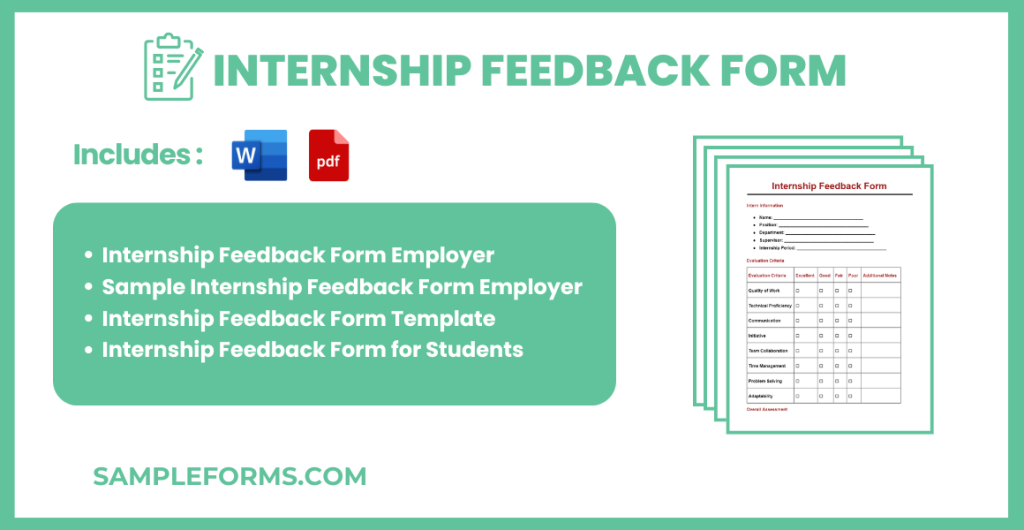 FREE 11+ Internship Feedback Form Samples, PDF, MS Word, Google Docs