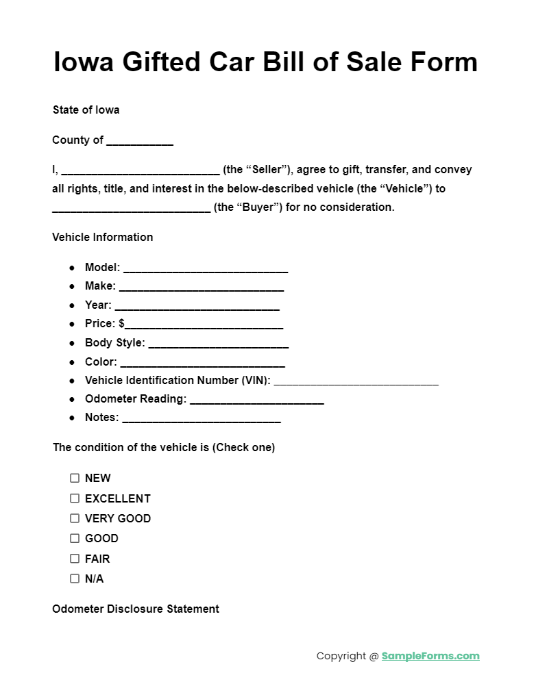 FREE 33+ Iowa Bill of Sale Form Samples, PDF, MS Word, Google Docs