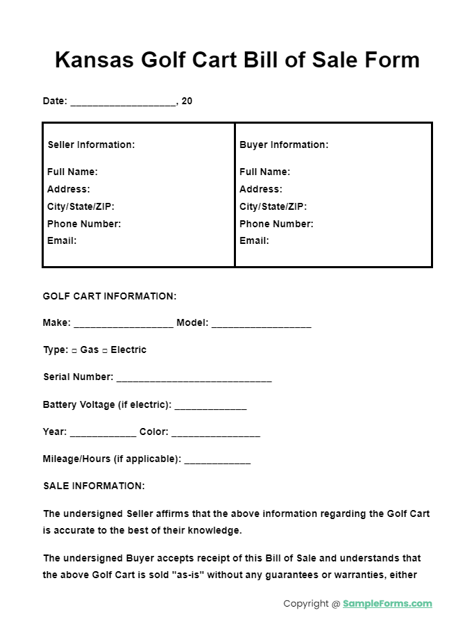 FREE 33+ Kansas Bill of Sale Form, PDF, MS Word, Google Docs