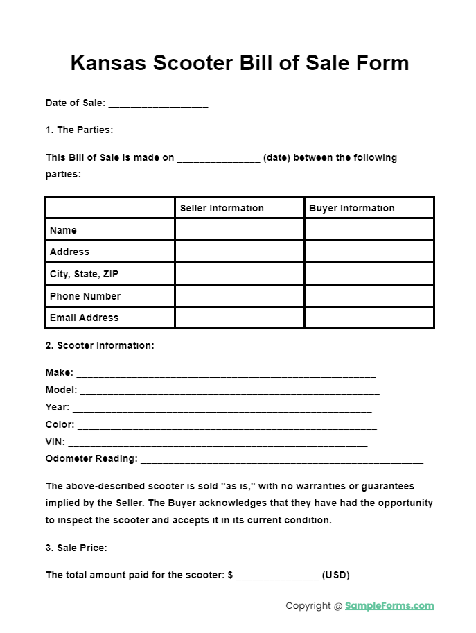 FREE 33+ Kansas Bill of Sale Form, PDF, MS Word, Google Docs