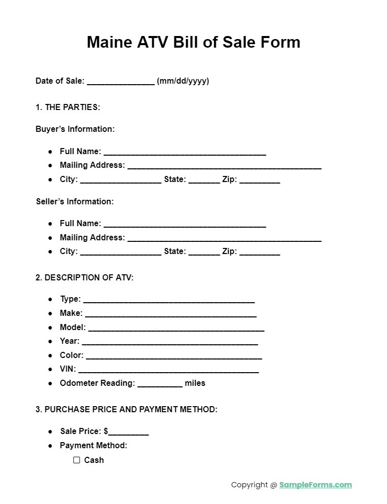 FREE 33+ Maine Bill of Sale Form, PDF, MS Word, Google Docs